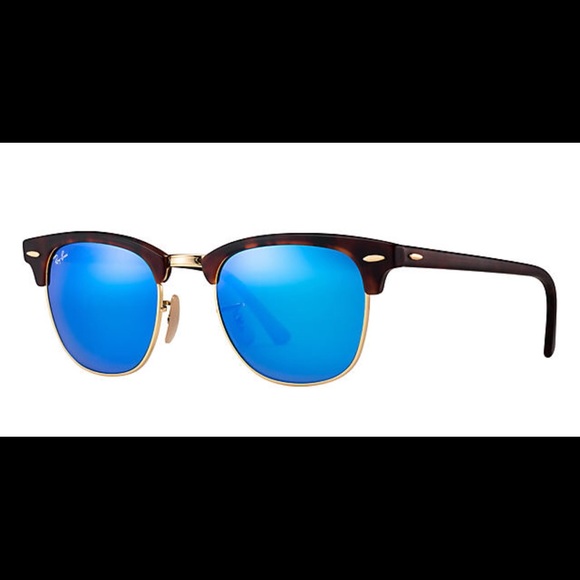 Ray-Ban | Accessories | Rayban Clubmaster Blue Flash Lens Sunglas ...